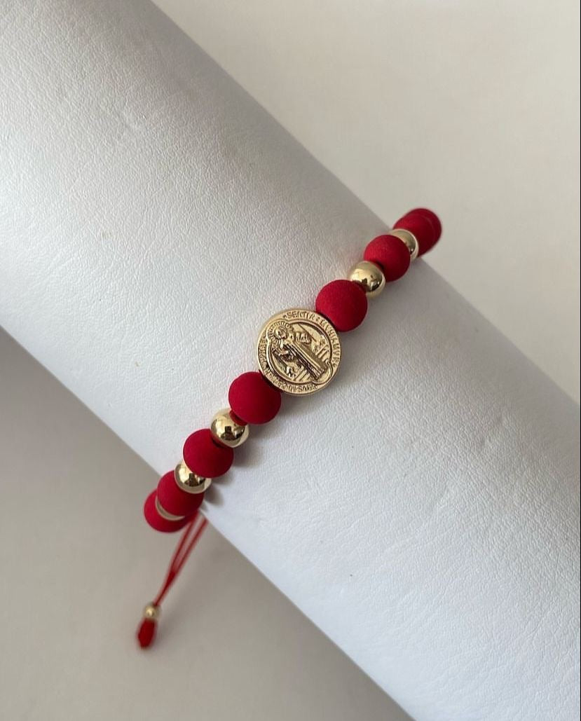 Pulsera dije san Benito mediano con balines #5 – Inversiones palacio ...